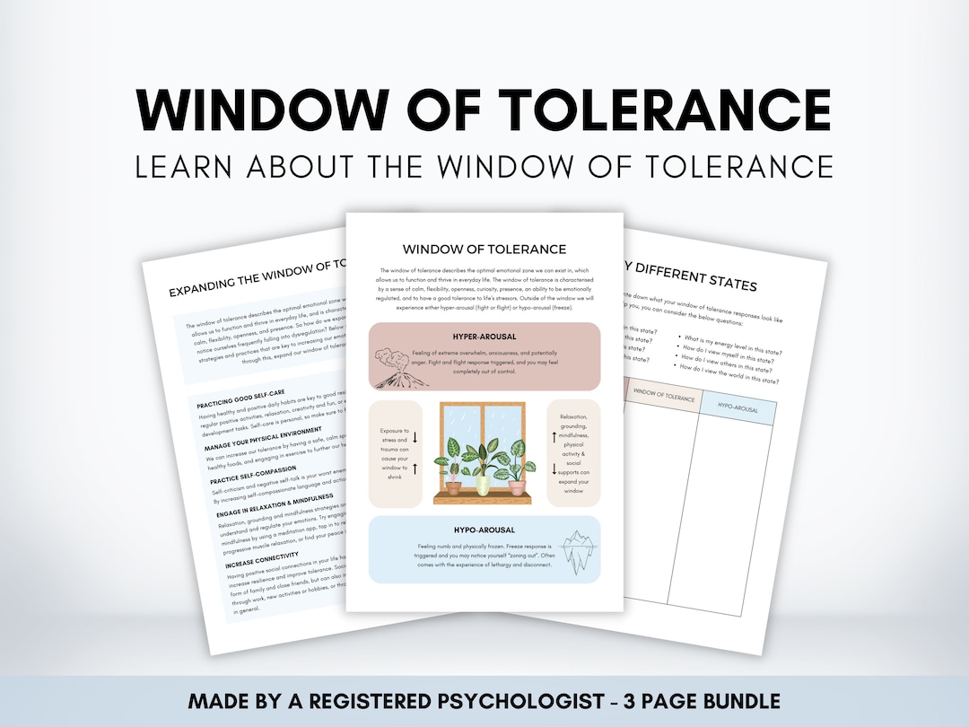 Window of Tolerance Handout: Emotional Regulation & Self-care (PDF) - Etsy