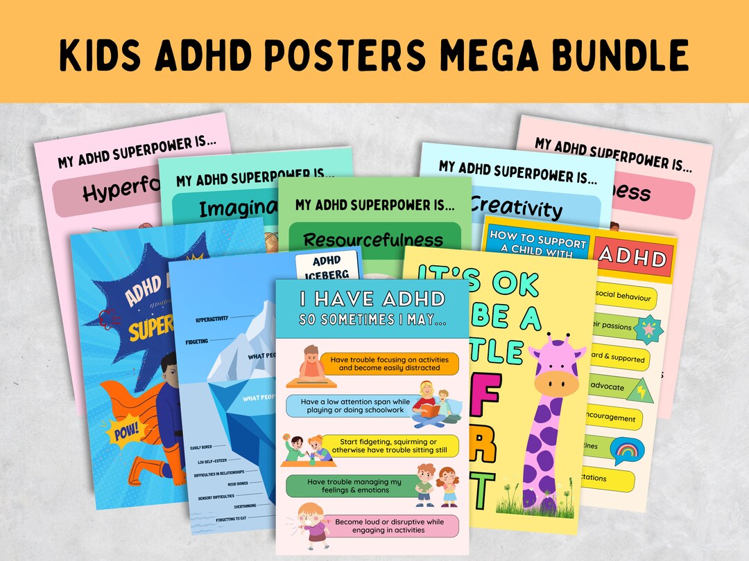 ADHD Superpower Posters for Kids ADHD Strength Cards - Etsy