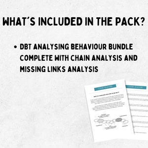 Chain Analysis Worksheets Bundle | DBT Skills for Teens | Dbt Therapy ...
