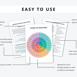 Wheel of Emotions Worksheet Bundle: Emotional Regulation (digital ...
