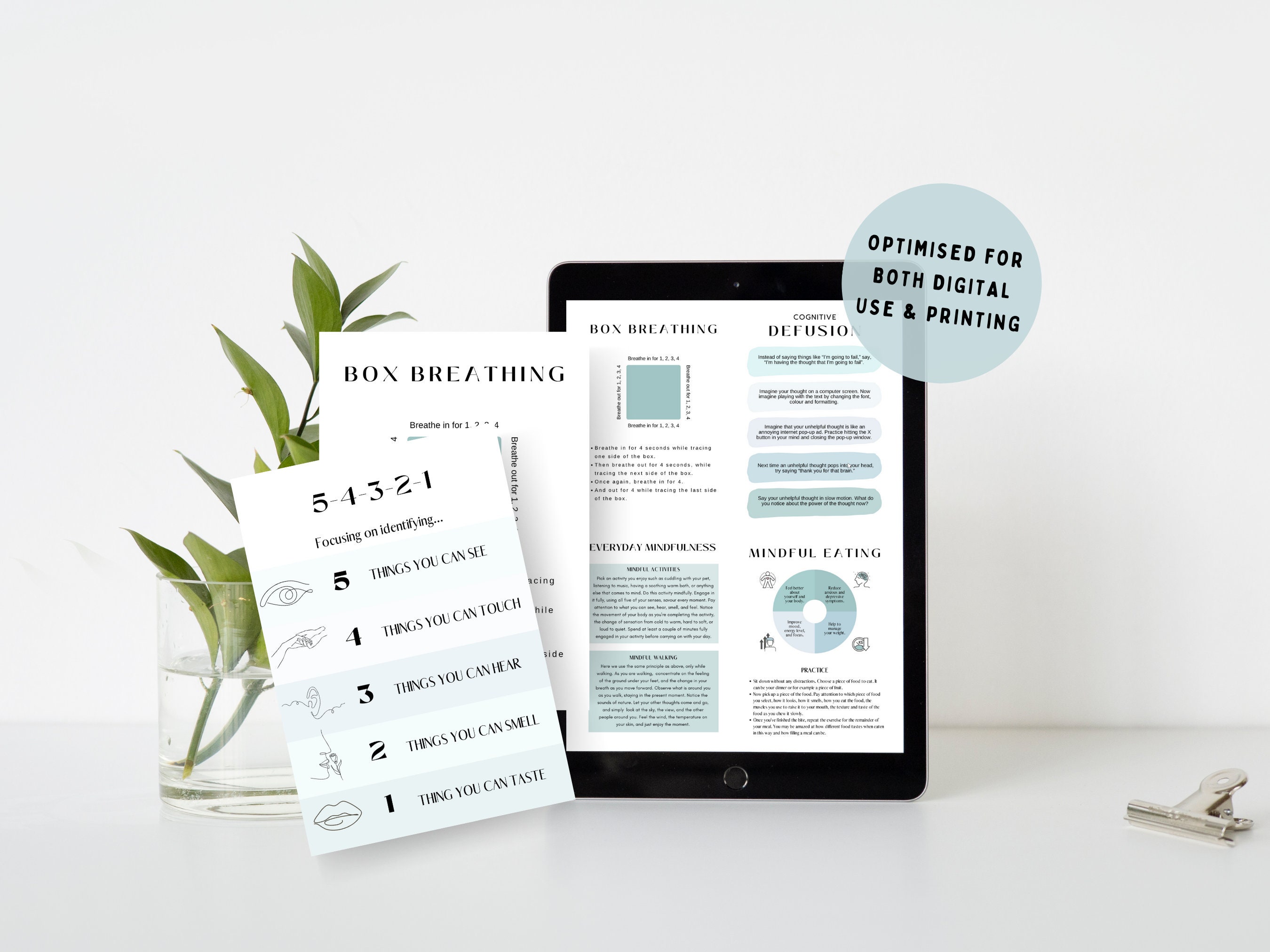 Mindfulness Cards Bundle Coping Skill Cards Grounding Techniques ...