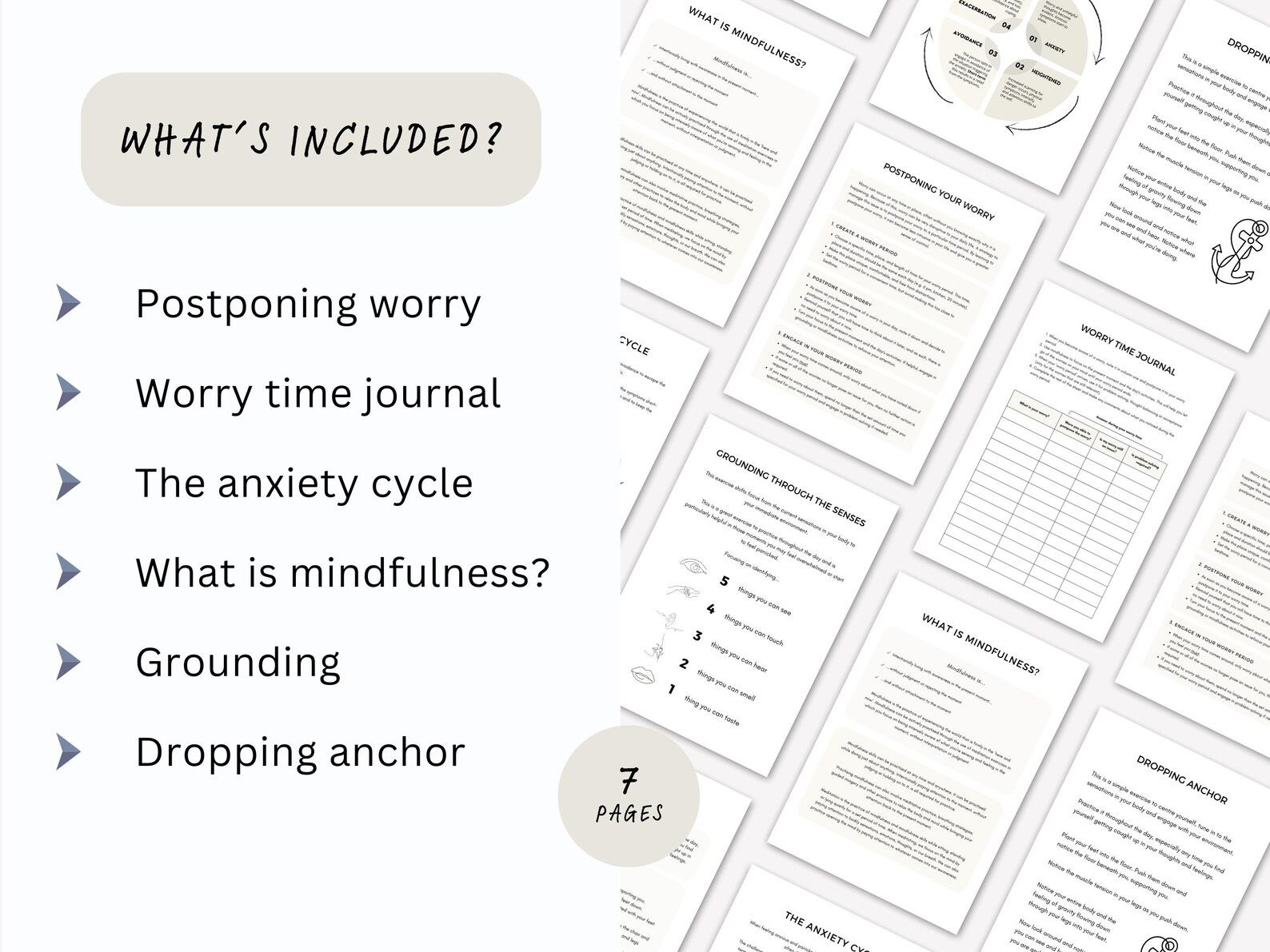Anxiety Worksheets for Managing Worry and Stress, Postpone Worries With ...