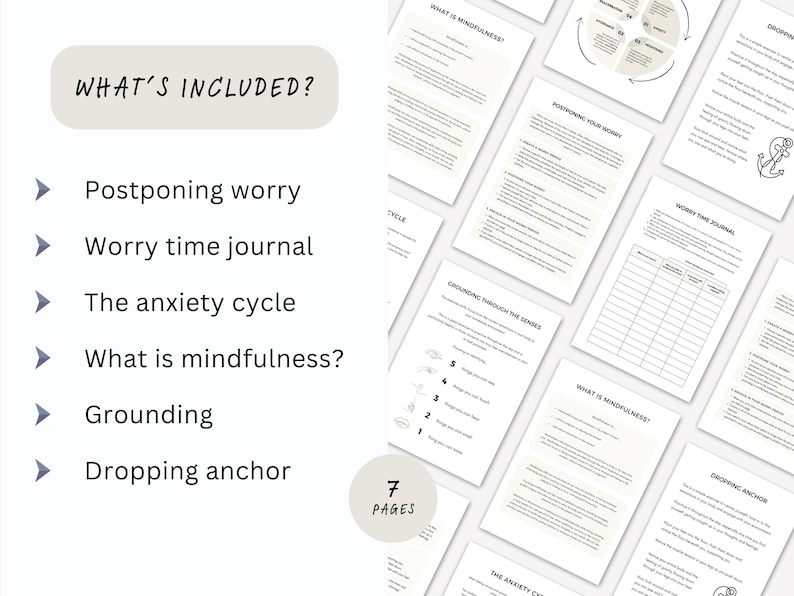 Anxiety Worksheets for Managing Worry and Stress, Postpone Worries With ...