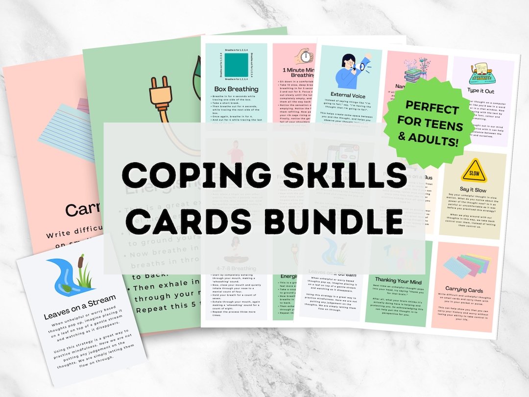 Teen Anxiety Coping Cards Bundle | Coping Skills Cards for Teens ...
