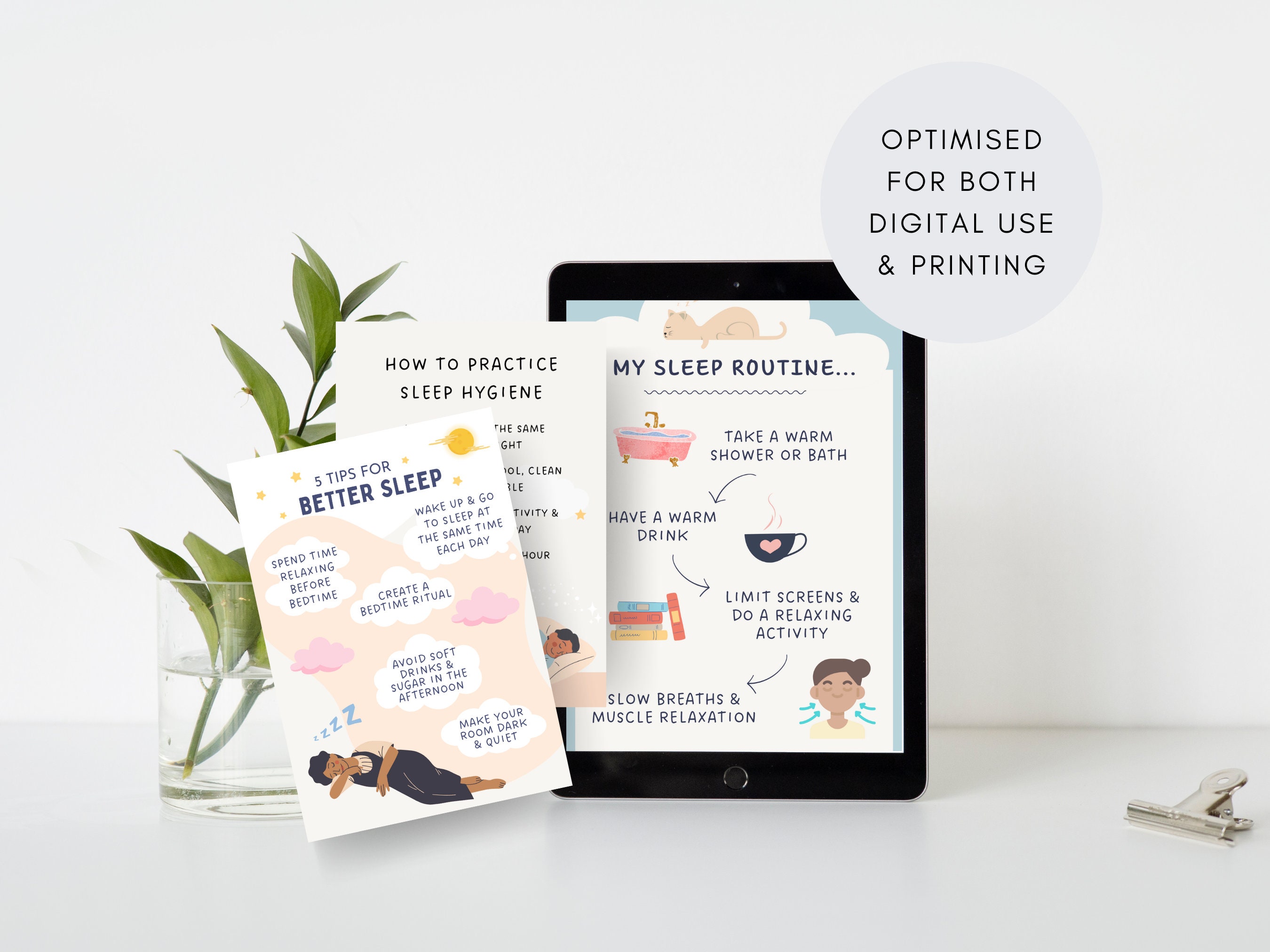 Sleep Hygiene for Kids, Better Sleep Poster Bundle for Children, Child ...