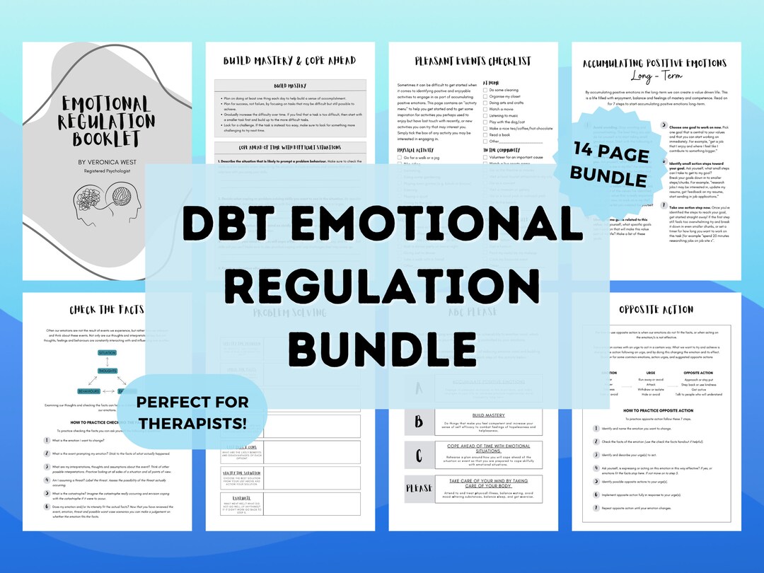 DBT Emotional Regulation Worksheets Bundle: Teen Mental Health (digital ...