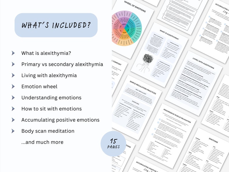 Alexithymia Worksheets Bundle for Managing Emotions, Sitting With ...