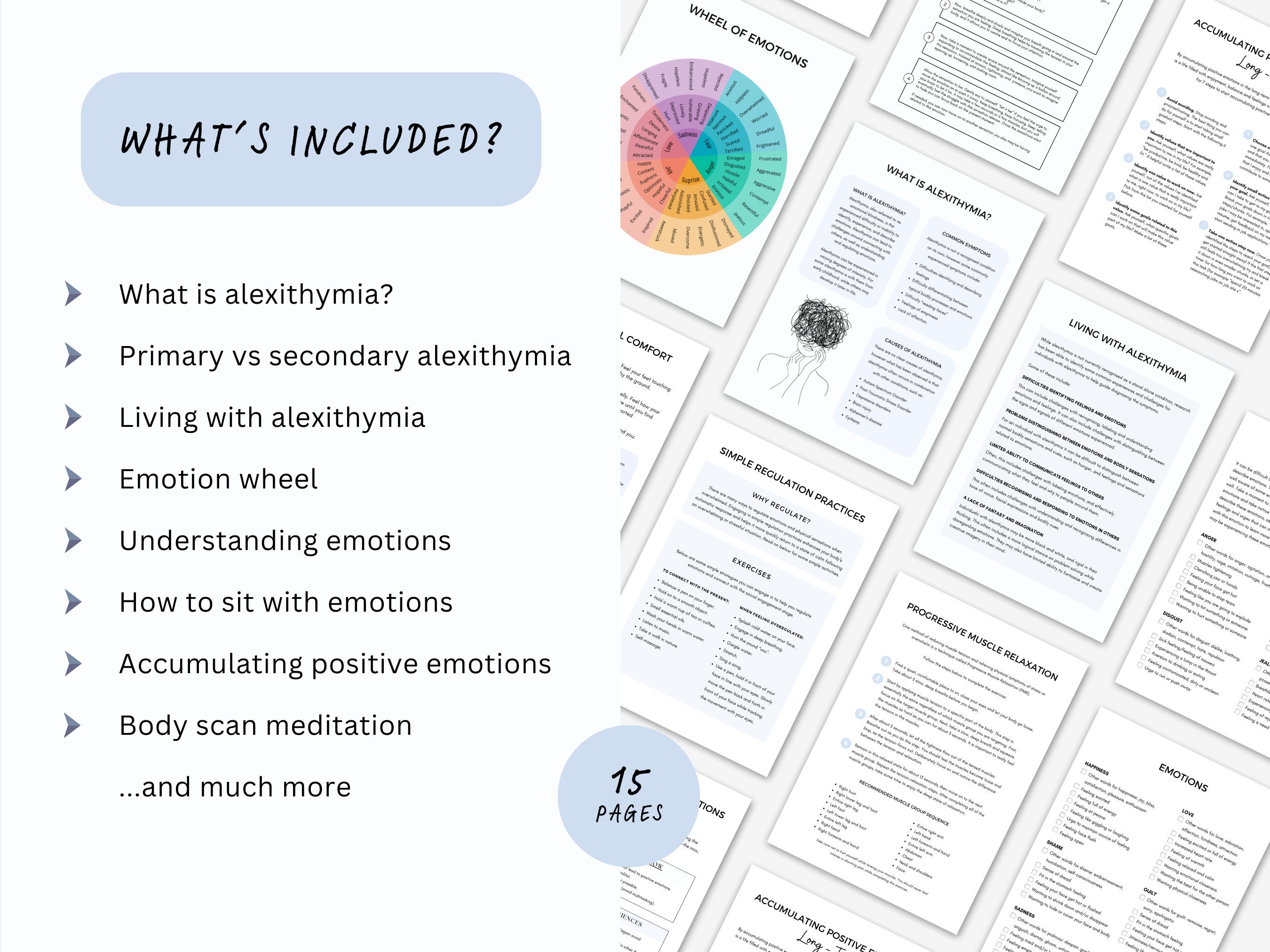 Alexithymia Worksheets Bundle for Managing Emotions, Sitting With ...