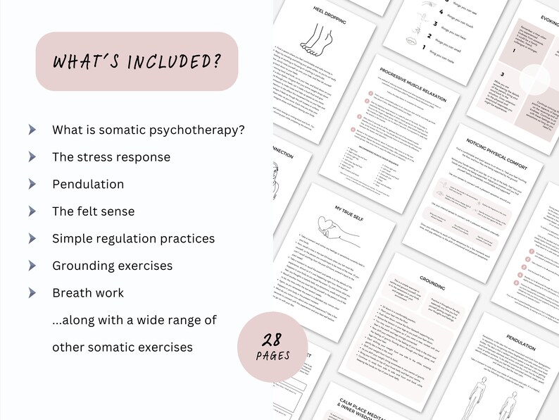 Somatic Therapy Worksheets: Coping Skills & Grounding Techniques ...