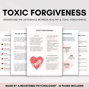 Toxic Forgiveness Therapy Worksheets for Adults Building Healthy ...