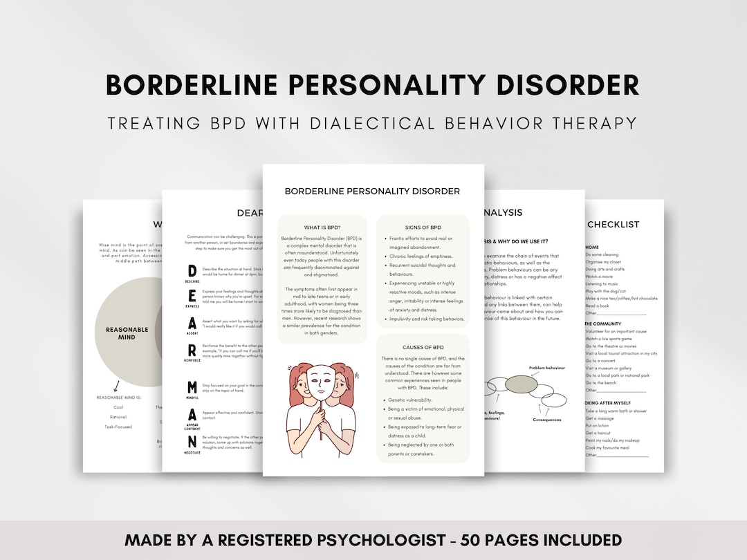 DBT Worksheets for BPD: Emotional Regulation & Distress Tolerance ...