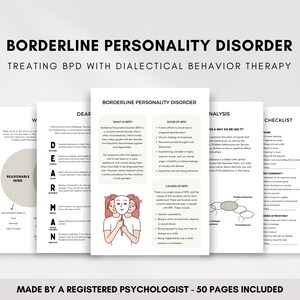 DBT Worksheets for BPD: Emotional Regulation & Distress Tolerance ...