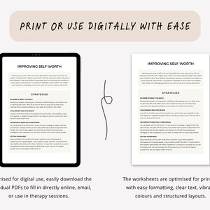 Negative Self-talk Therapy Worksheets: CBT Inner Critic (digital ...