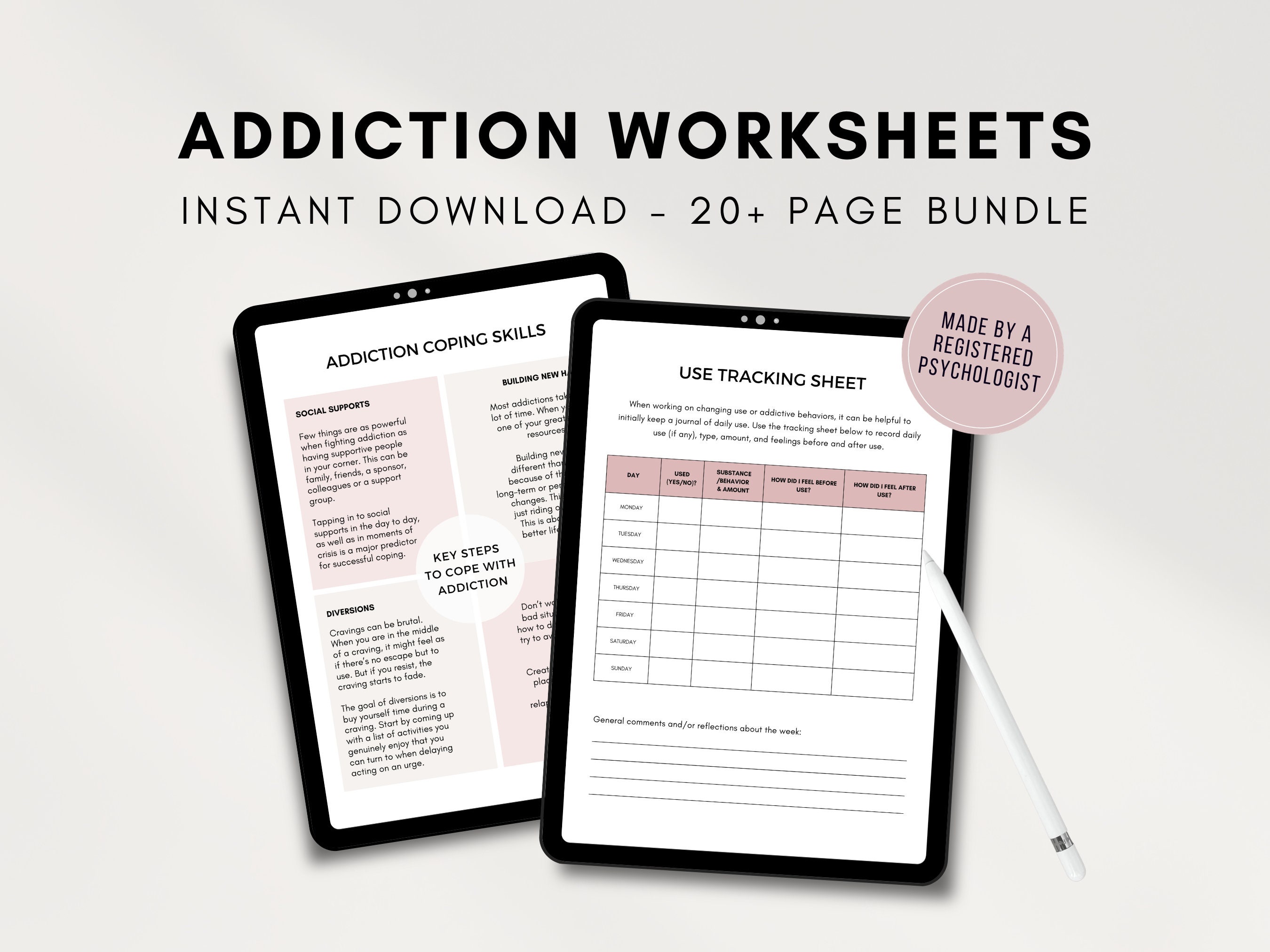 Addiction Counselling Worksheets