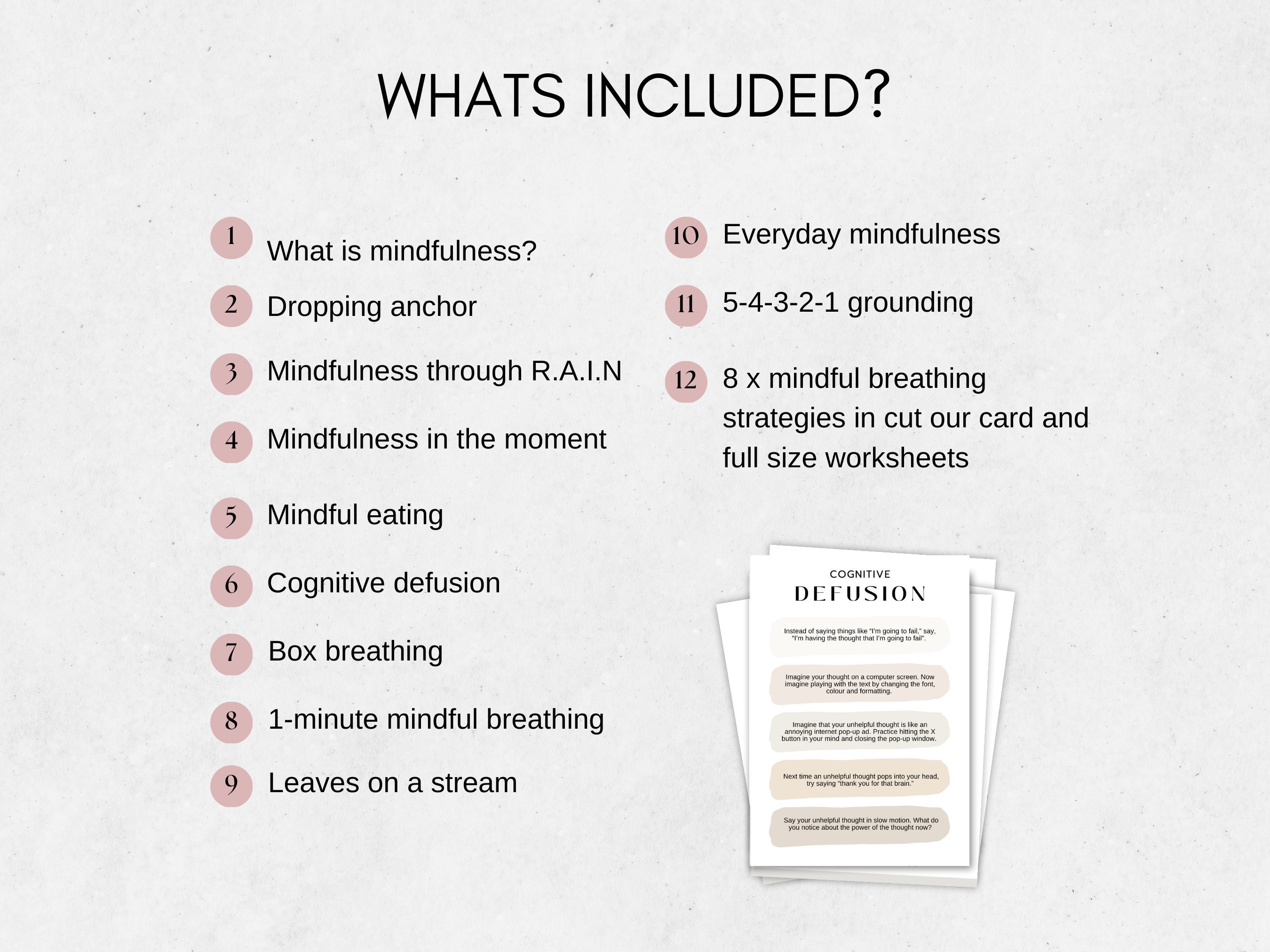 Mindfulness Worksheets for Adults and Teens | Mindfulness Breathing ...