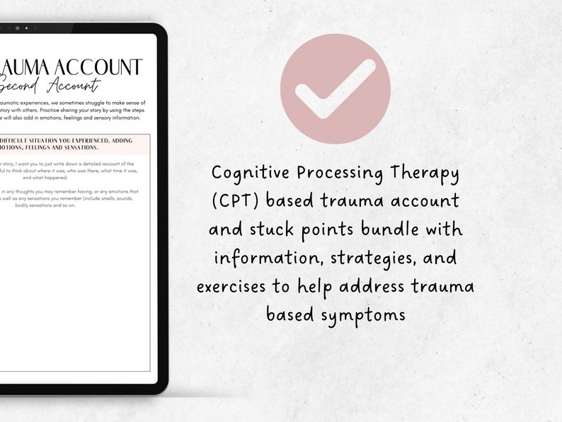 CPT Trauma Account & Stuck Points Bundle | Trauma Worksheets | Trauma ...