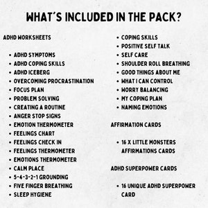 ADHD Worksheets Mega Bundle for Kids | ADHD Planner Printable Workbook ...