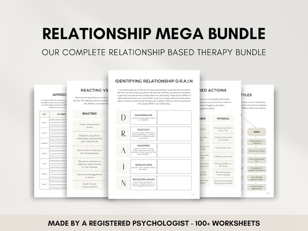 Relationship Worksheets Mega Bundle for Building Healthy Relationships ...