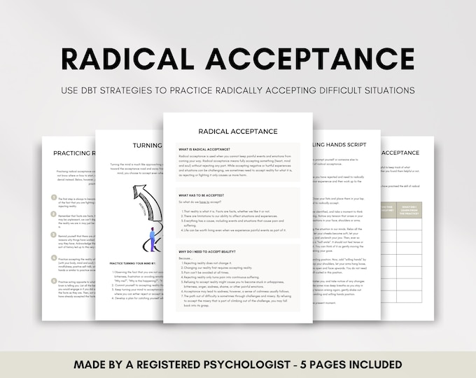 Radical Acceptance DBT Distress Tolerance Handouts - Etsy