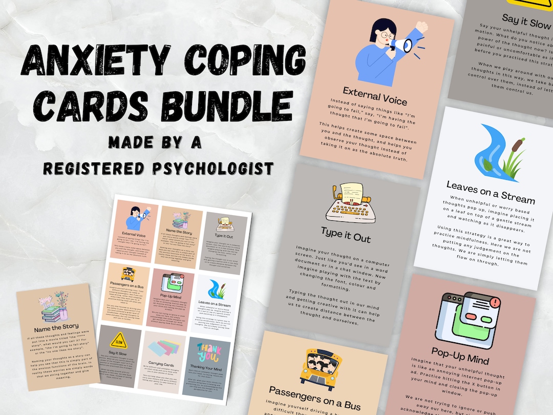 Anxiety Coping Cards Bundle Coping Skills Cards for Teens & - Etsy