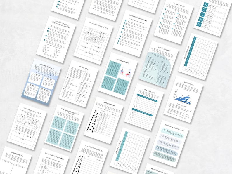 CBT for Addiction Worksheets, Sobriety Printable Bundle, Substance Use ...