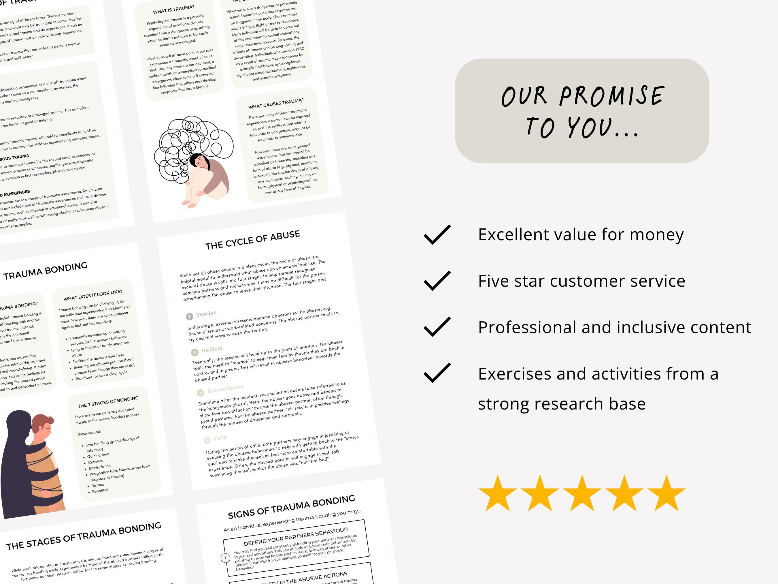 Trauma Bonding Therapy Worksheets for Understanding Emotional Abuse and ...
