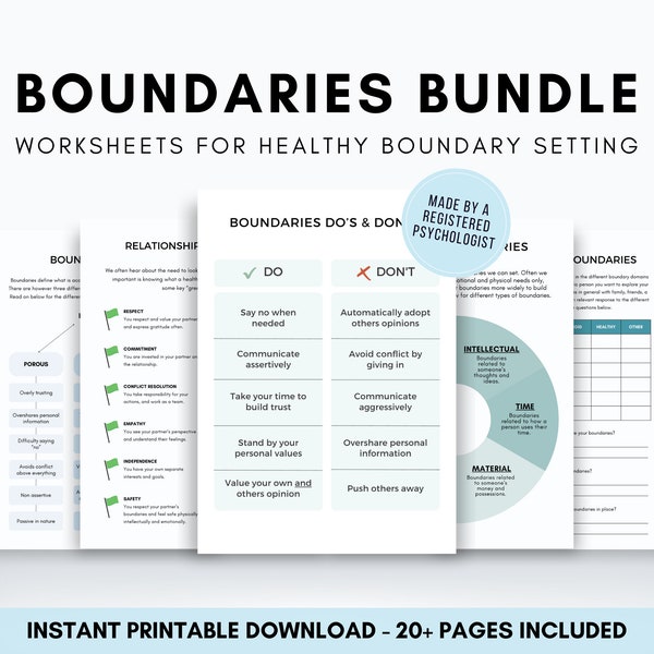Setting Boundaries Worksheet - Etsy