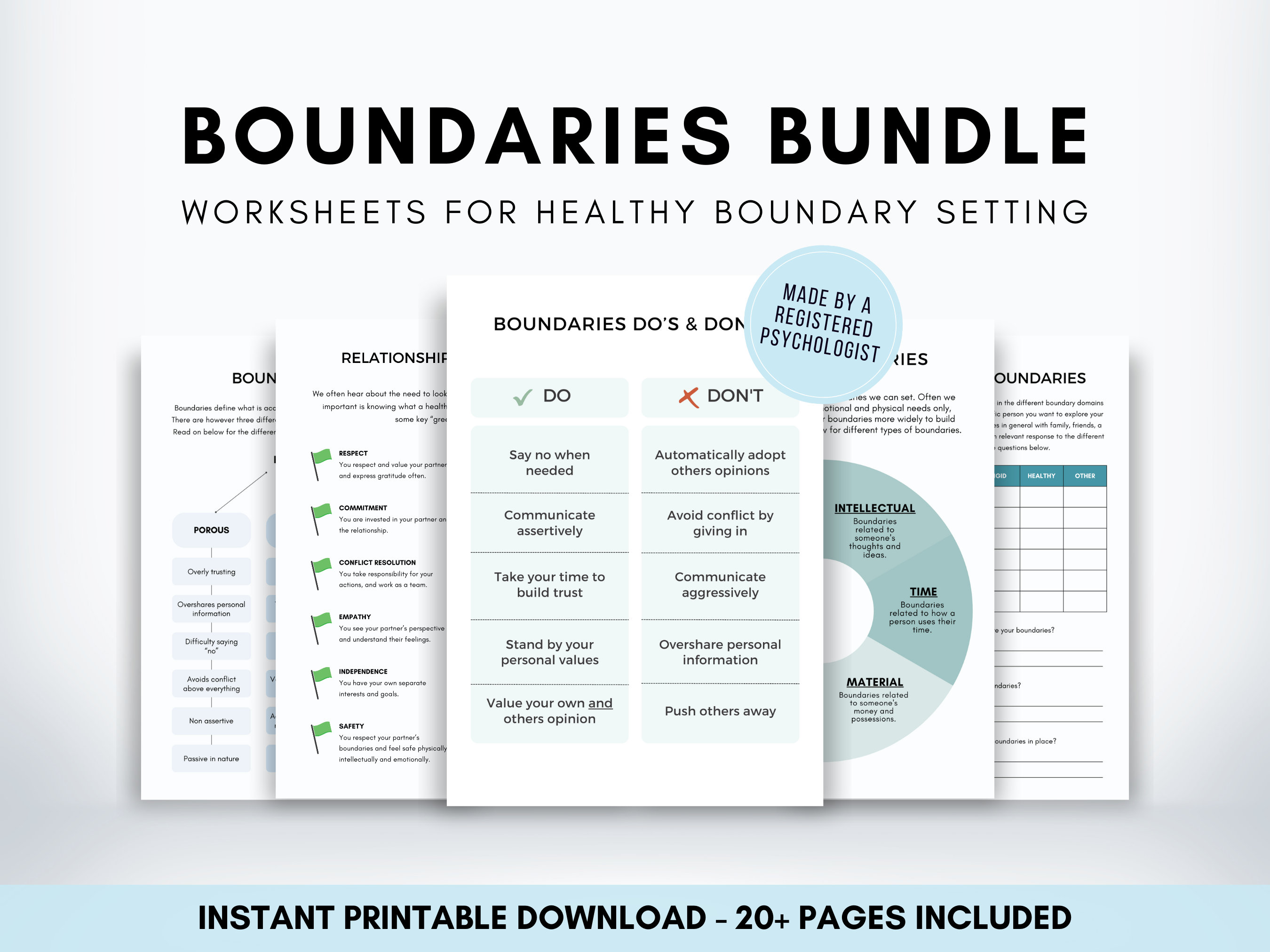 Boundaries Worksheet Healthy Boundaries Worksheet, Relationship