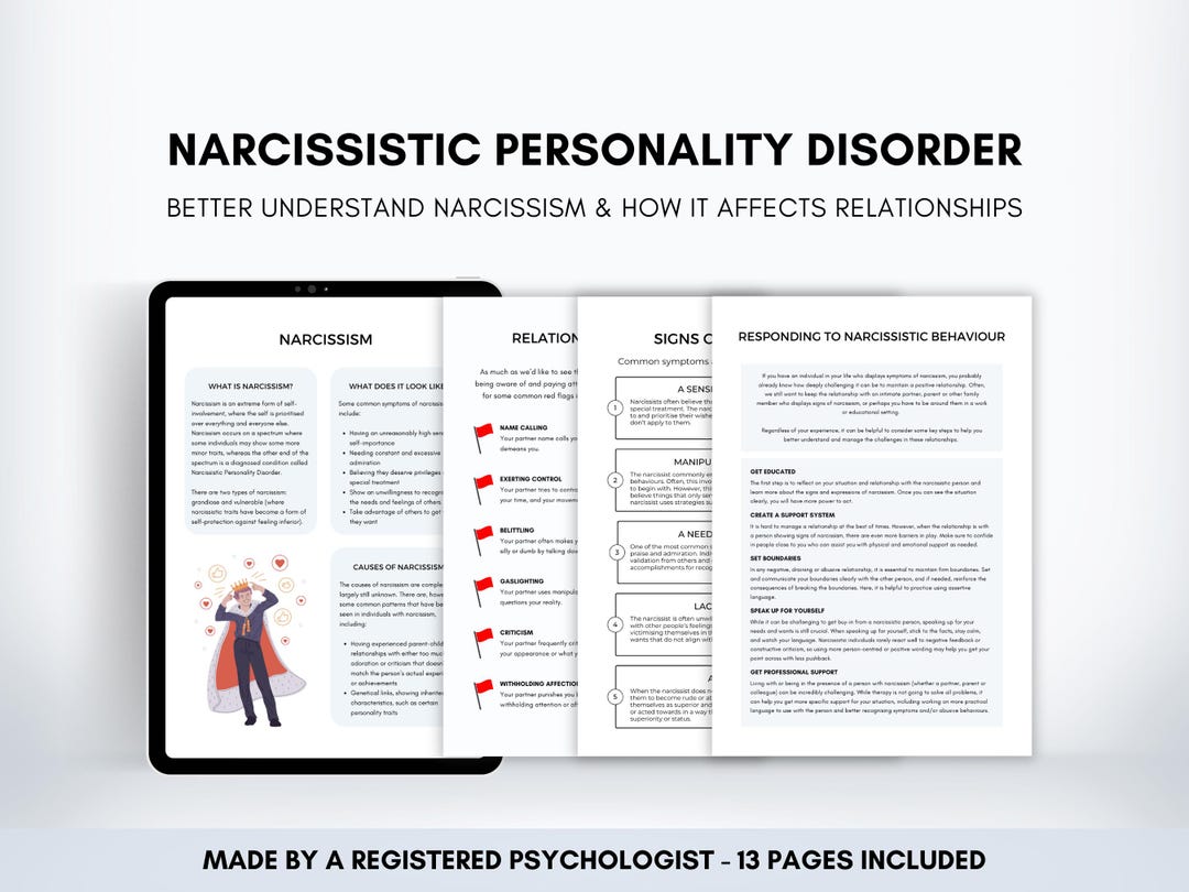 Narcissistic Personality Worksheet Bundle to Better Understand ...
