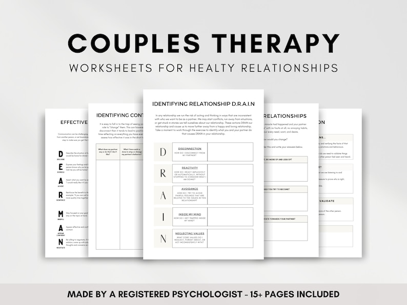Couples Therapy Worksheets: Communication Skills & Healthy ...