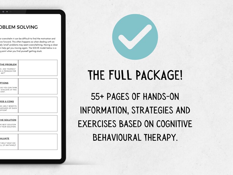 Complete CBT Worksheets Anxiety Mega Bundle 55 Page CBT Therapy ...