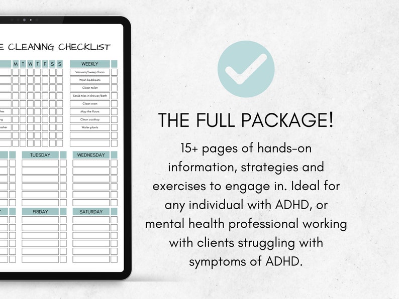 ADHD Chore Chart and Checklist Bundle, ADHD Symptoms, Executive ...