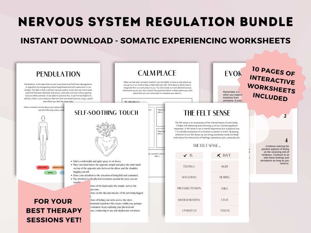 Nervous System Regulation Worksheets Polyvagal Worksheets - Etsy