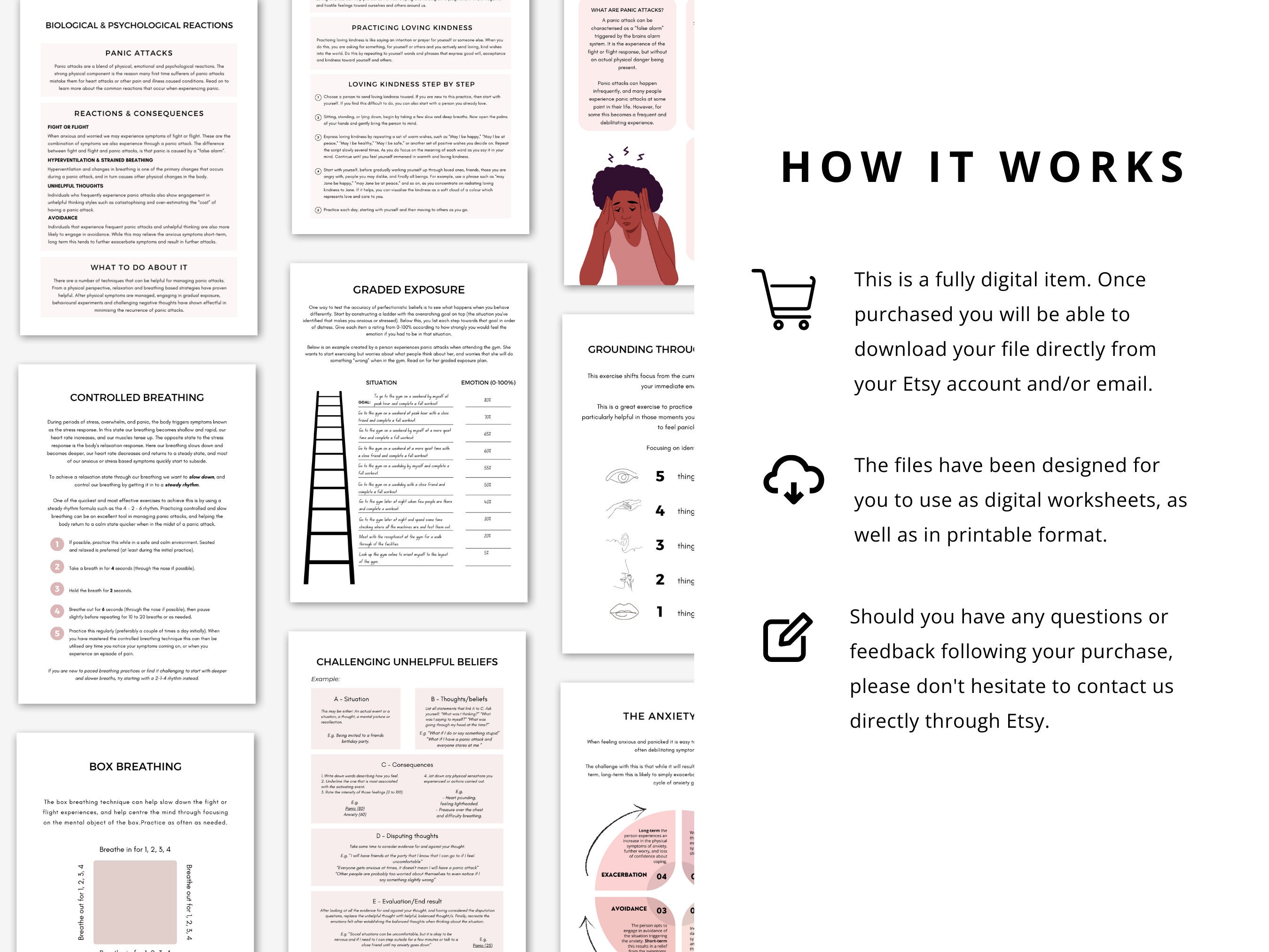 Panic Attack Worksheet Bundle for Understanding Panic Disorder and ...