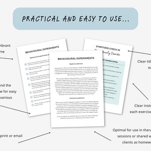 Phobia Worksheets for Managing Anxiety and Fear, CBT Therapy for ...