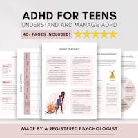 ADHD Executive Functioning Worksheets,adhd Worksheets,kids Teen Coping ...