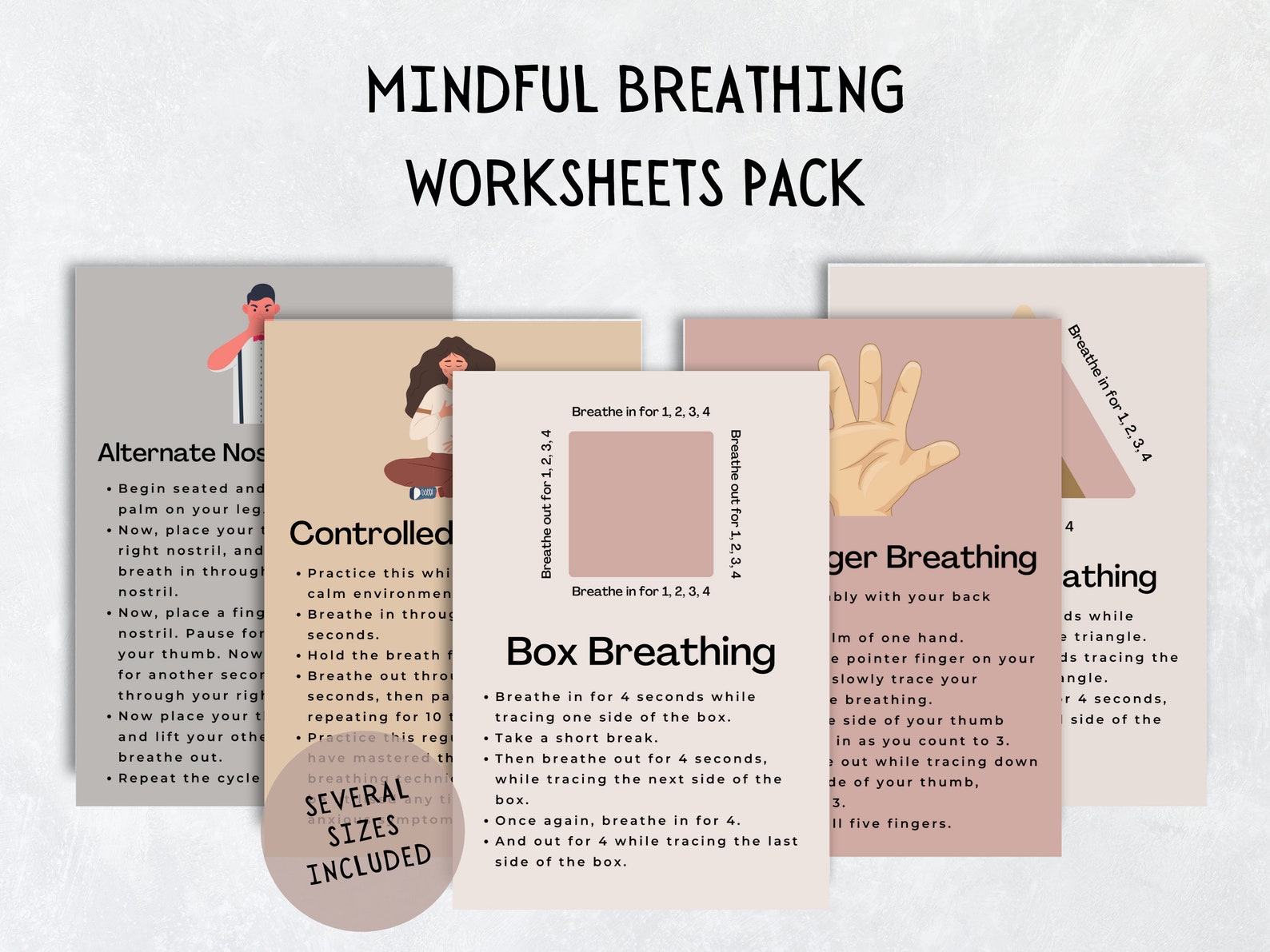 Mindful Breathing Bundle for Teens & Adults Mindfulness Breathing ...