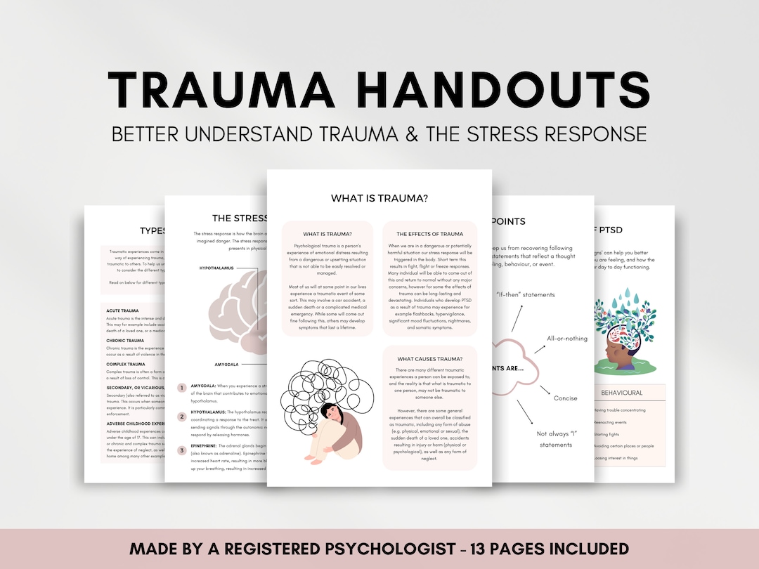 Trauma & PTSD Handouts: Stress Response, Fight Flight Freeze Fawn - Etsy