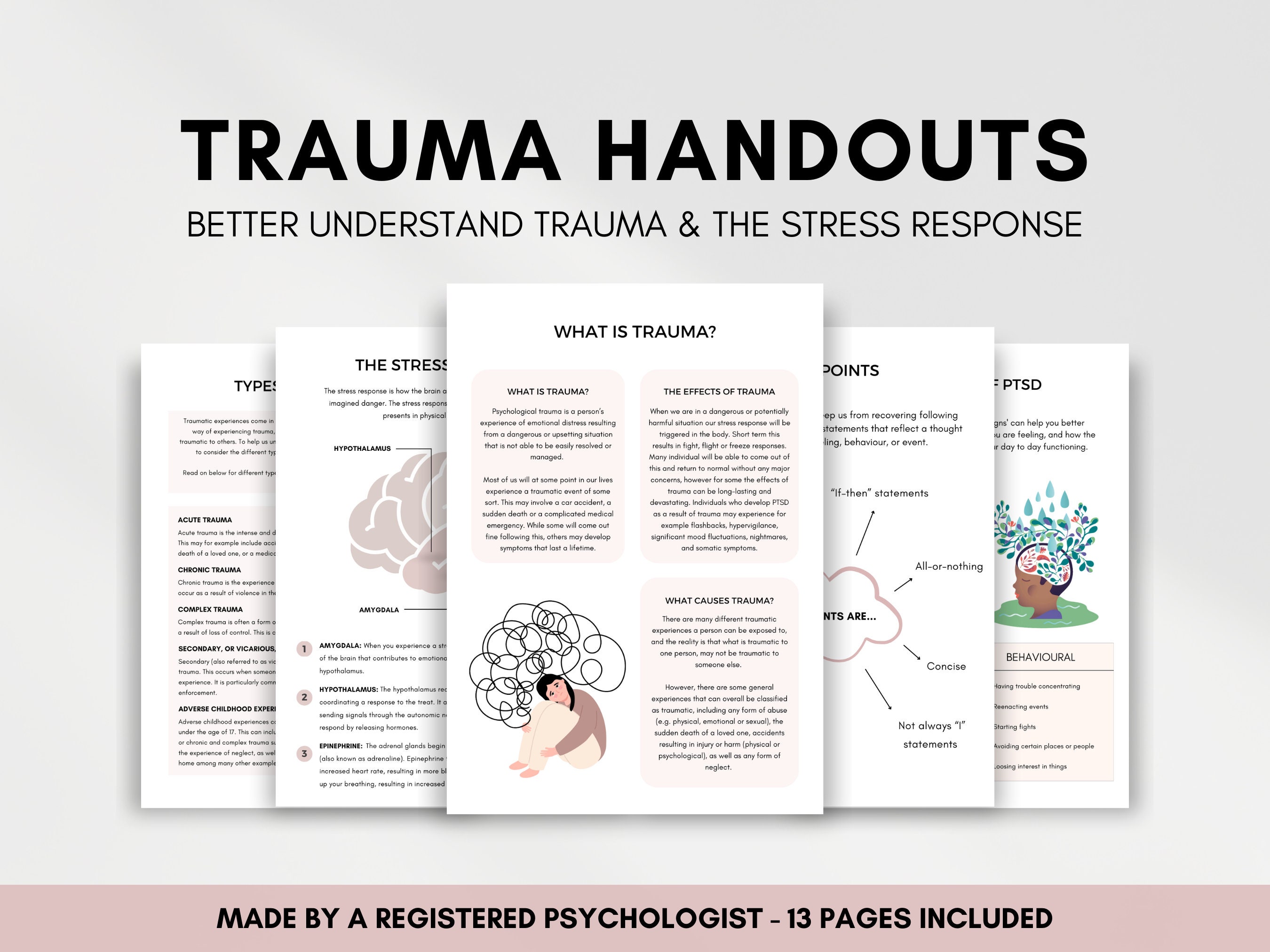 Trauma Therapy Handouts for Clients to Better Understand and Manage ...