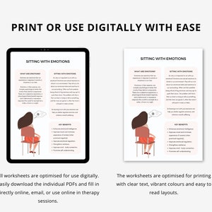 Sitting With Emotions Worksheets, Therapist Resource to Help Clients ...