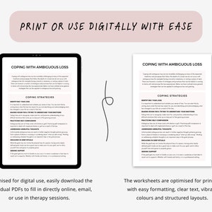 Ambiguous Loss Worksheets for Understanding Ambiguous Grief and Loss ...