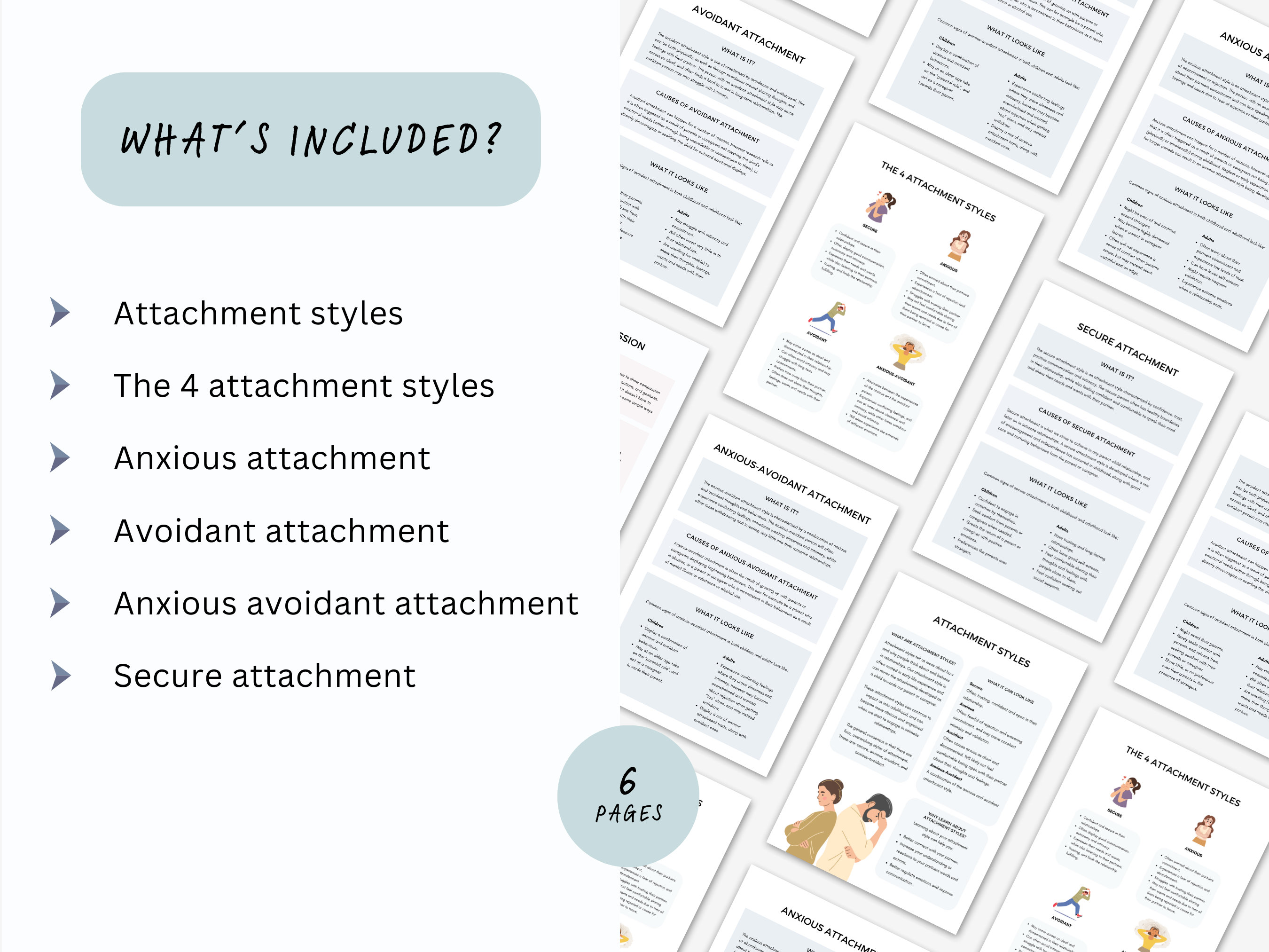 Attachment Styles Worksheet Bundle for Understanding Attachment Theory ...