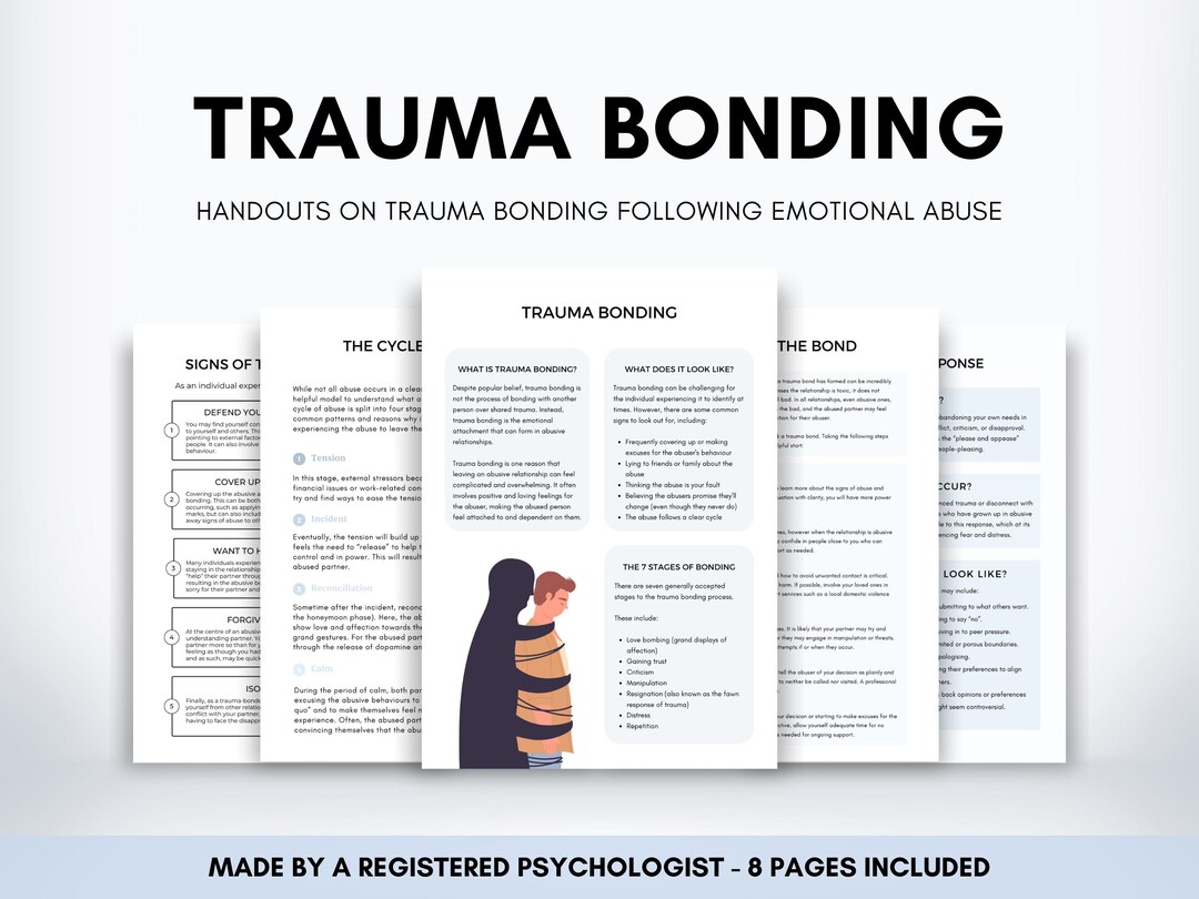 Trauma Bonding Therapy Education Handouts and Fawn Response Worksheets ...