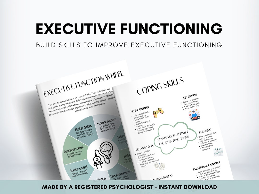 Executive Functioning Worksheets for Adults & Teens, Executive ...