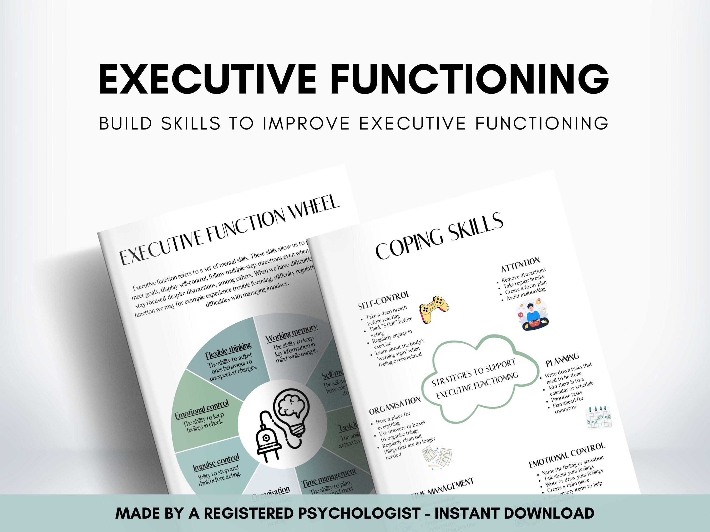 Executive Functioning Worksheets for Adults & Teens, Executive ...