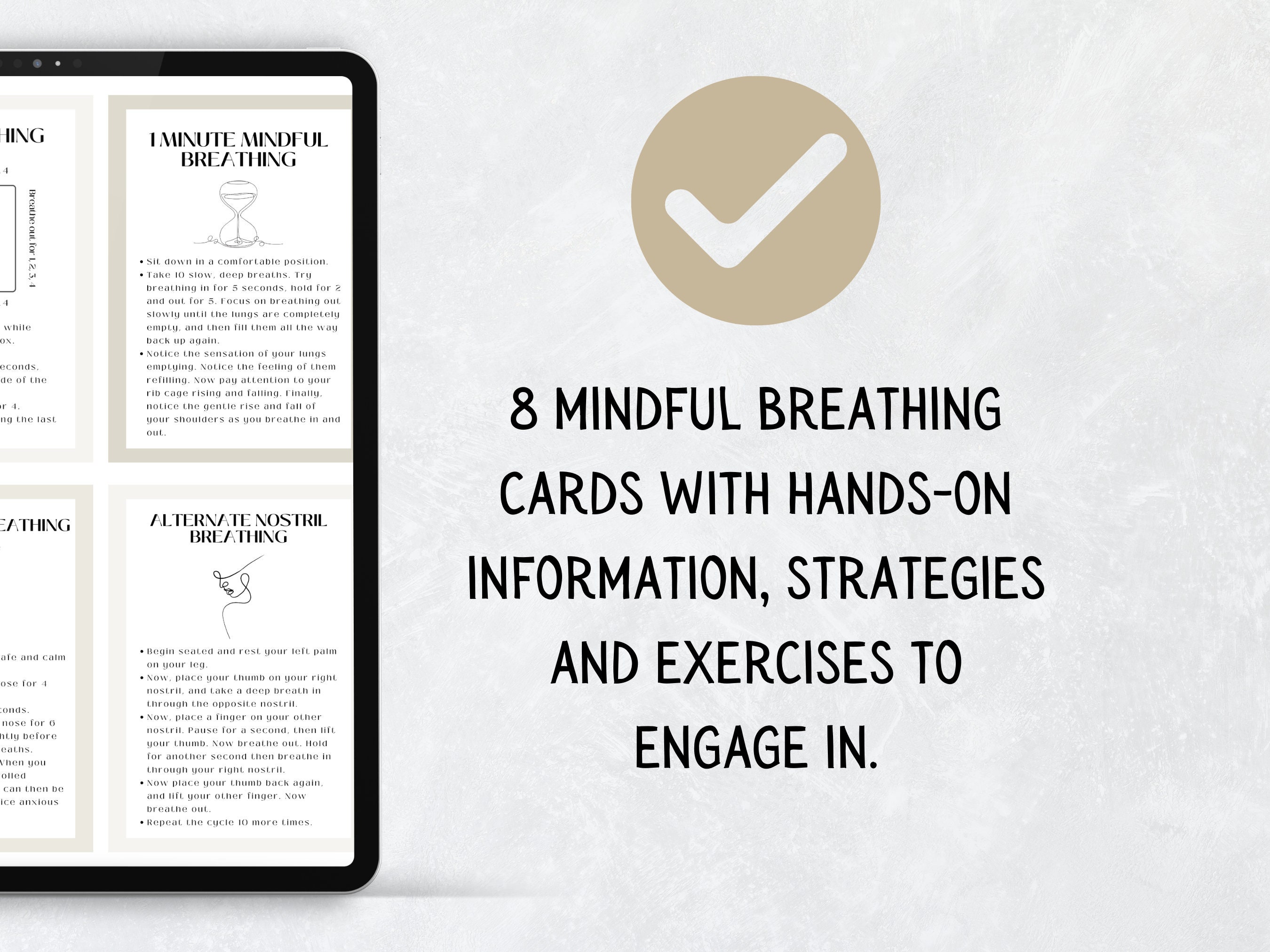 Mindful Breathing Cards for Adults and Teens for Anxiety & Stress ...