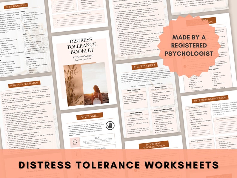 Distress Tolerance DBT Worksheets Bundle DBT Worksheets for - Etsy
