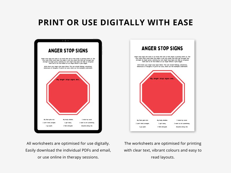 Anger Management Worksheets for Kids: Emotional Regulation (printable ...