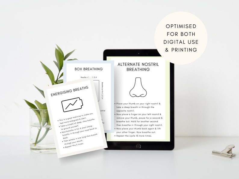 Mindful Breathing Poster Bundle for Adults, Anxiety for Teens ...