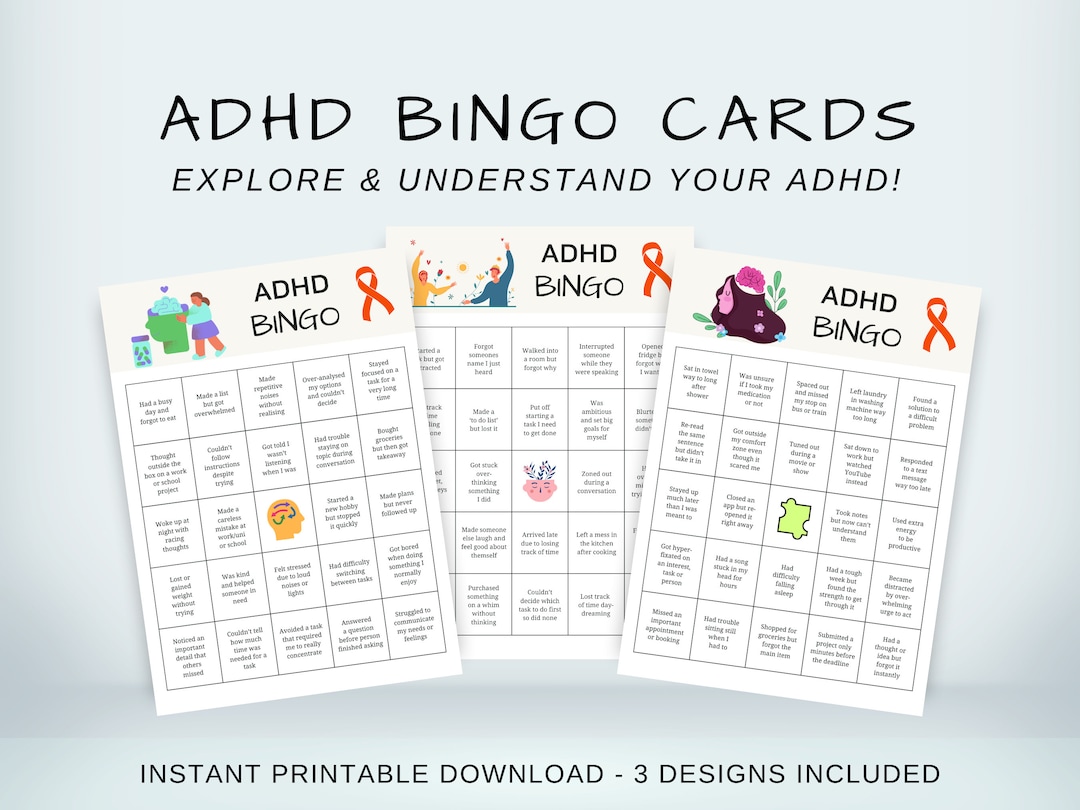ADHD Bingo Game: Executive Functioning for Teens & Adults (digital ...